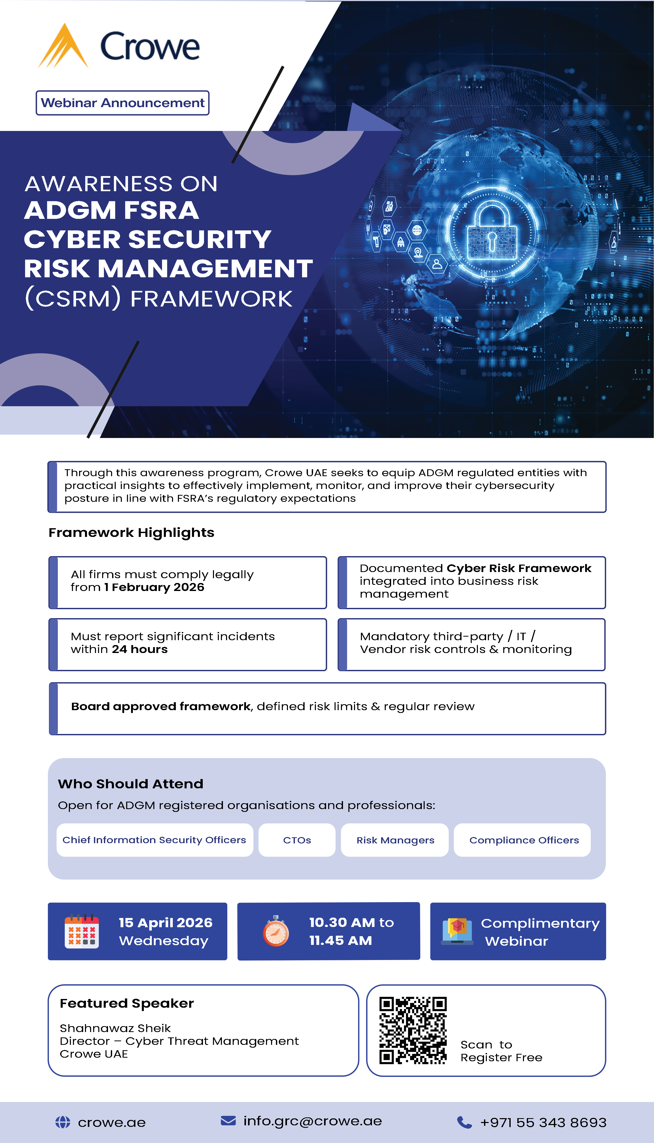 Webinar on ADGM FSRA Cyber Security Risk Management (CSRM) Framework ...
