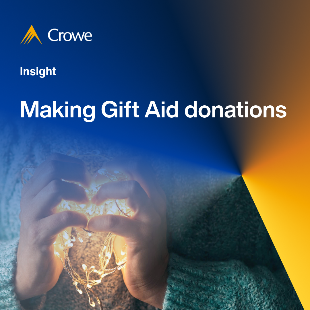 Making Gift Aid donations | Crowe UK