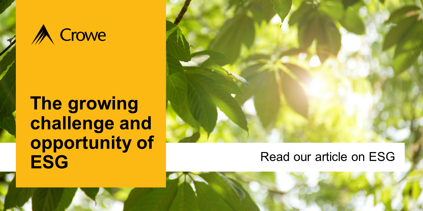 ESG: The Growing Challenge and Opportunity | Crowe UK