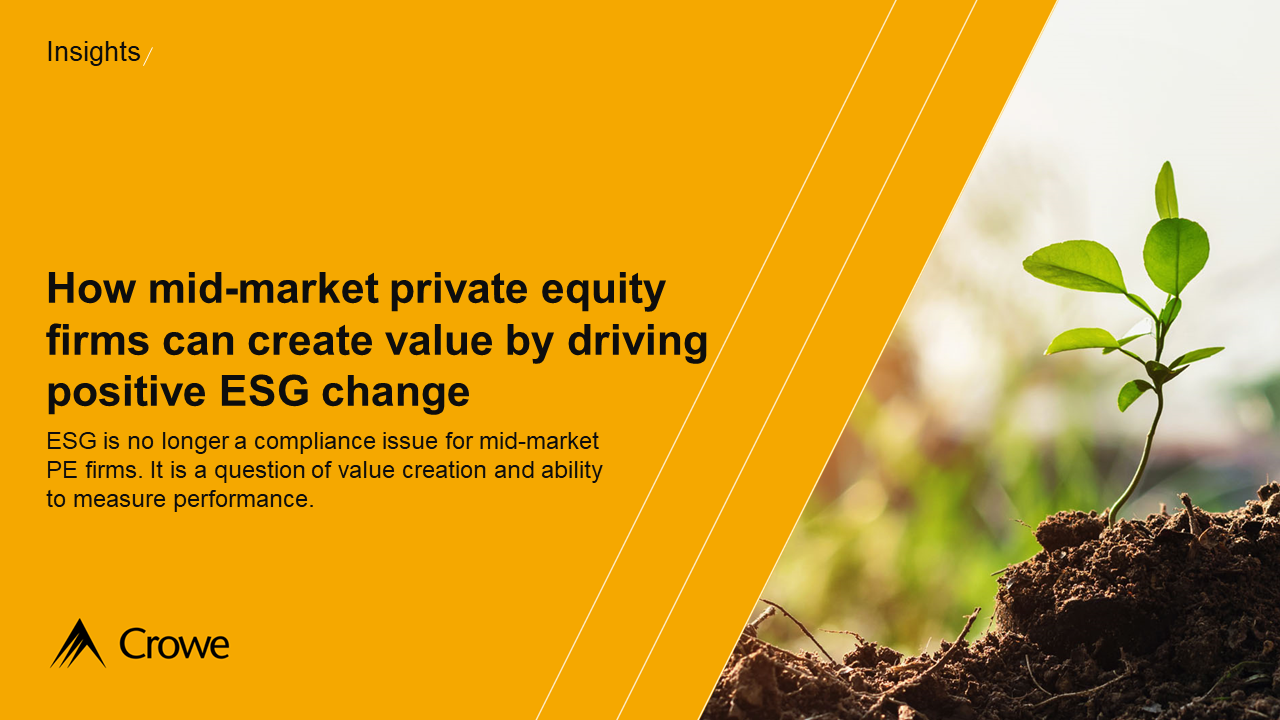ESG Private Equity | Crowe UK