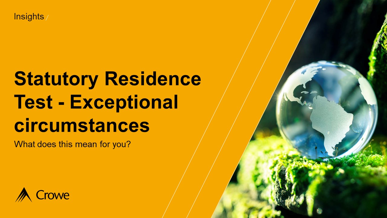 Statutory Residence Test | Crowe UK