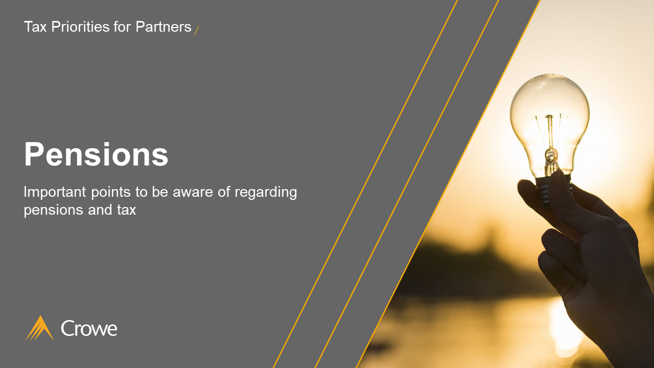Pensions for Partners | Crowe UK